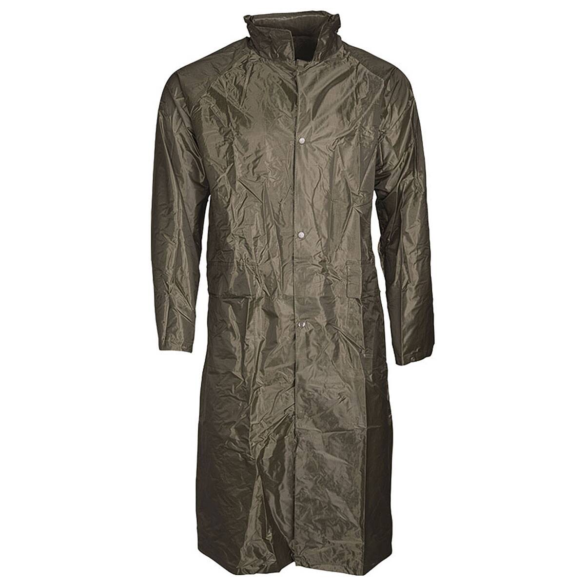 Mil-Tec Regenmantel Oliv – wasserdicht mit Kapuze, Polyester - outdoor ...