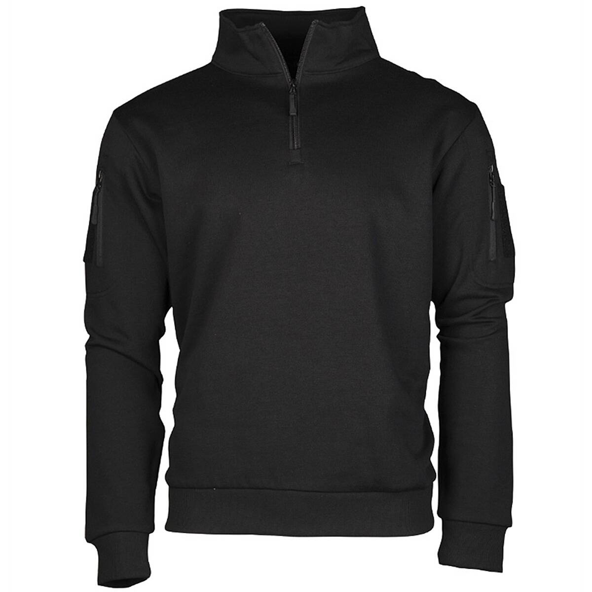 Mil-Tec Tactical Sweatshirt Schwarz – warm mit Zip-Kragen - outdoorfan ...