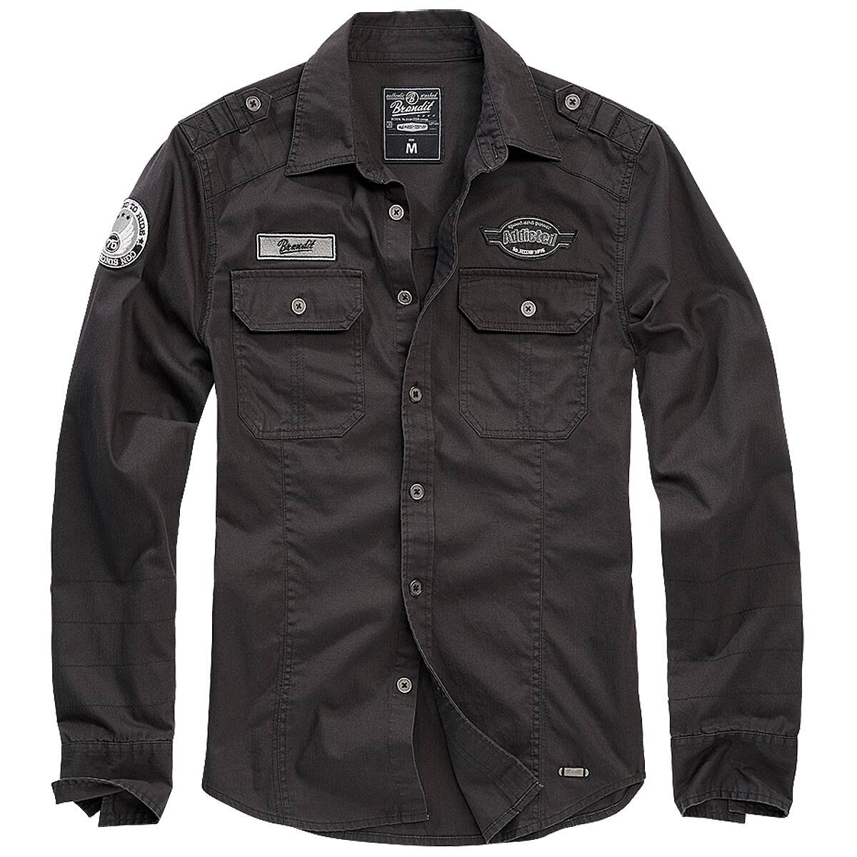 Brandit Vintage Shirt langarm grey camo - outdoorfan.de | Bundeswehr S ...