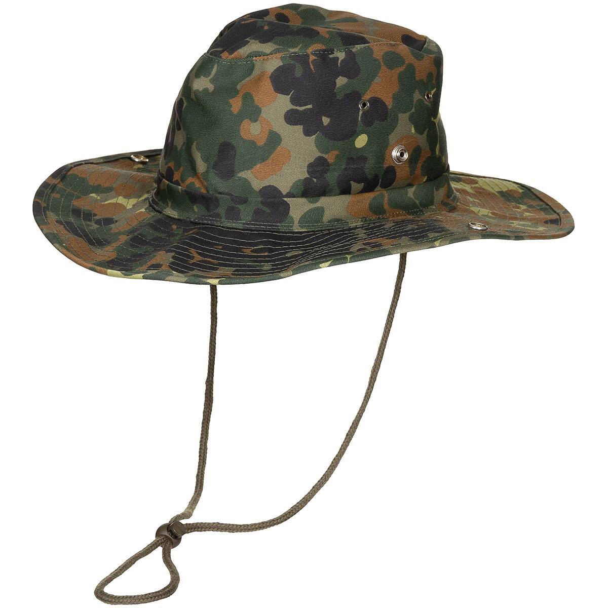 US Buschhut Flecktarn – mit Kinnband & Belüftungsösen MFH - outdoorfan ...