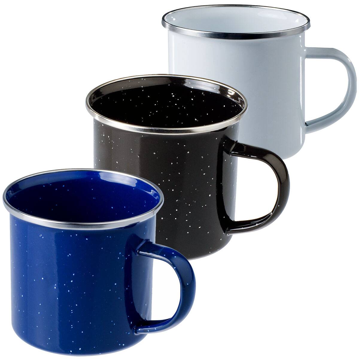 Tasse Emaille mit Edelstahlrand versch. Farben - outdoorfan.de | Bunde ...