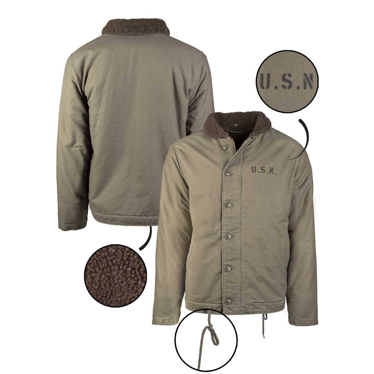 US Navy Deck Jacket N-1 oliv - outdoorfan.de | Bundeswehr Shop, Armysh ...