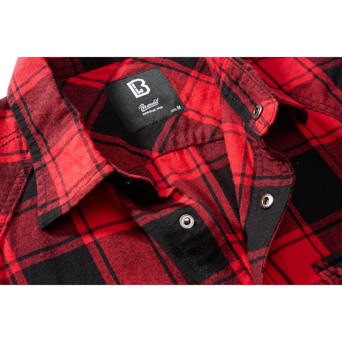 Brandit Checkshirt Sleeveless Rot-Schwarz – ärmellos Baumwolle - outdo ...
