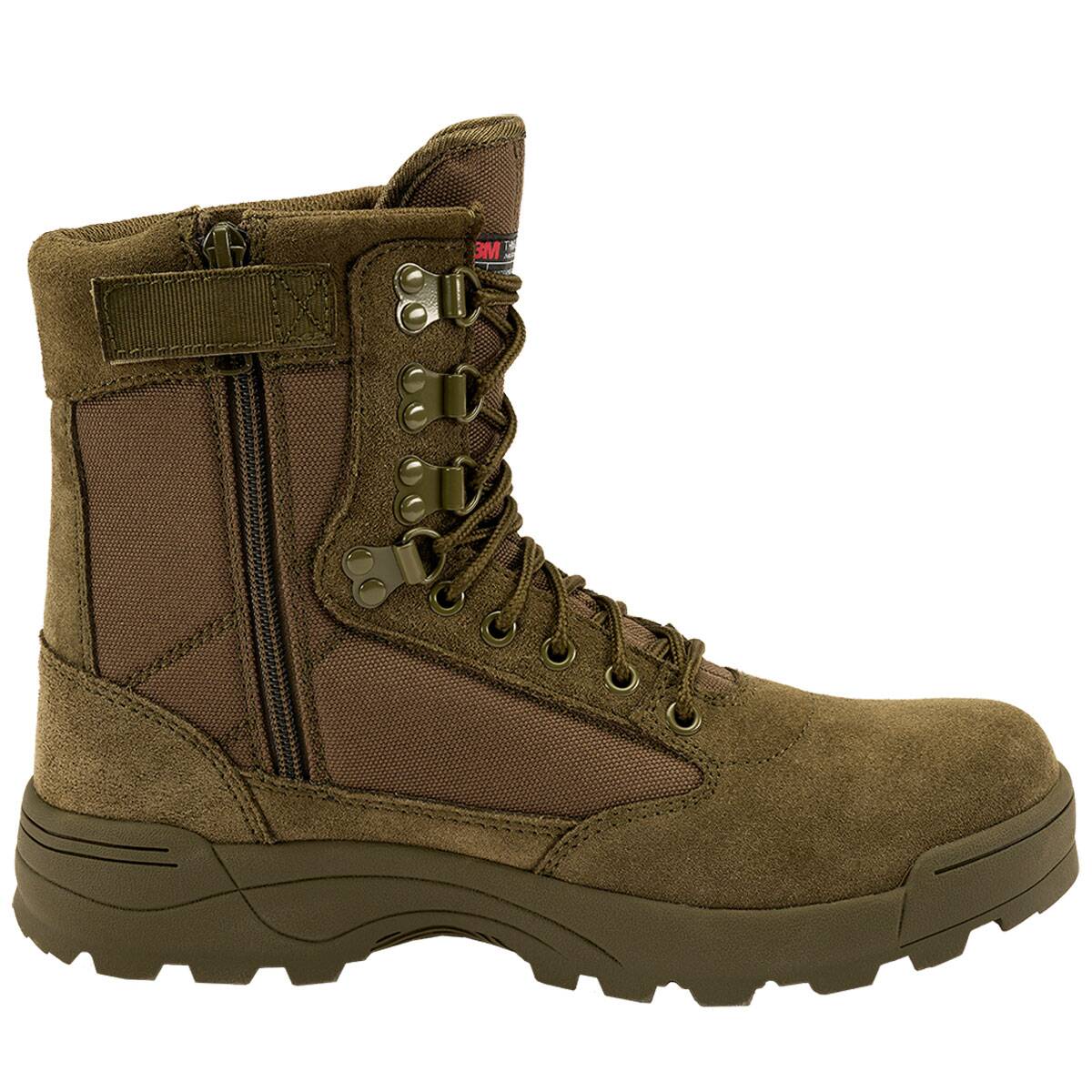 Brandit Tactical Swat Boots Zipper Oliv – Leder Cordura - outdoorfan.d ...